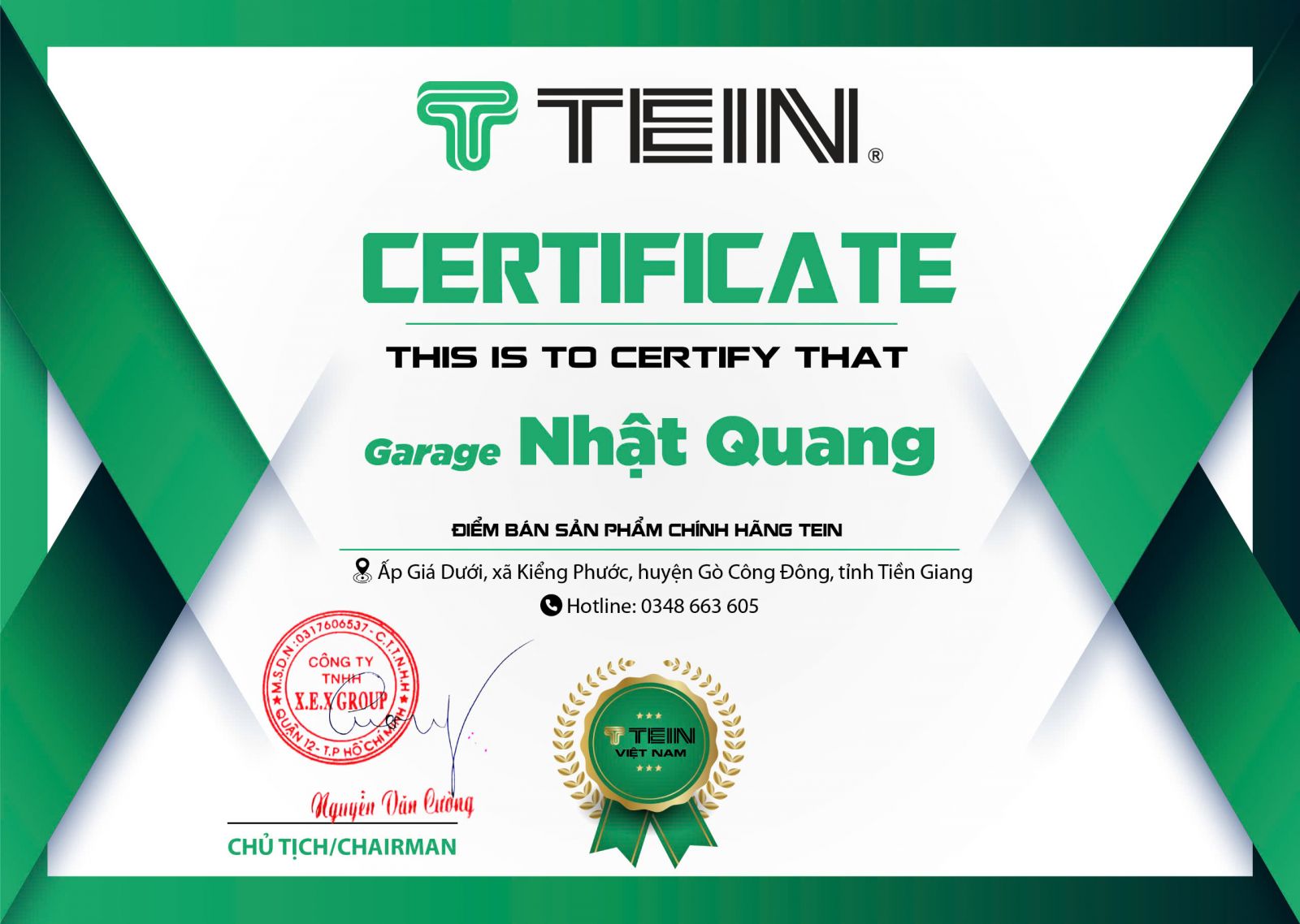 Điểm Lắp Đặt Phuộc Tein Chính Hãng Tiền Giang - Garage Nhật Quang Gò Công Đông